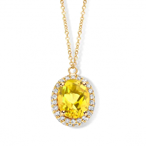Collier citrine et diamants- One More - 067605JA - Subtil Diamant