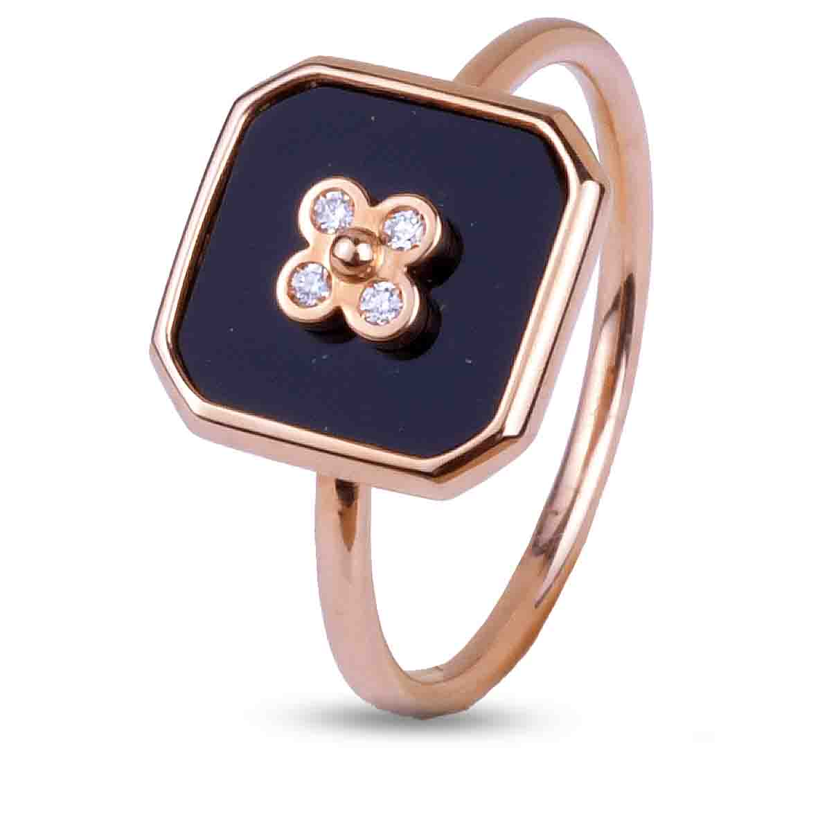 Bague Pierre Fine en Or Rose - Amélia - AB034R/ON
